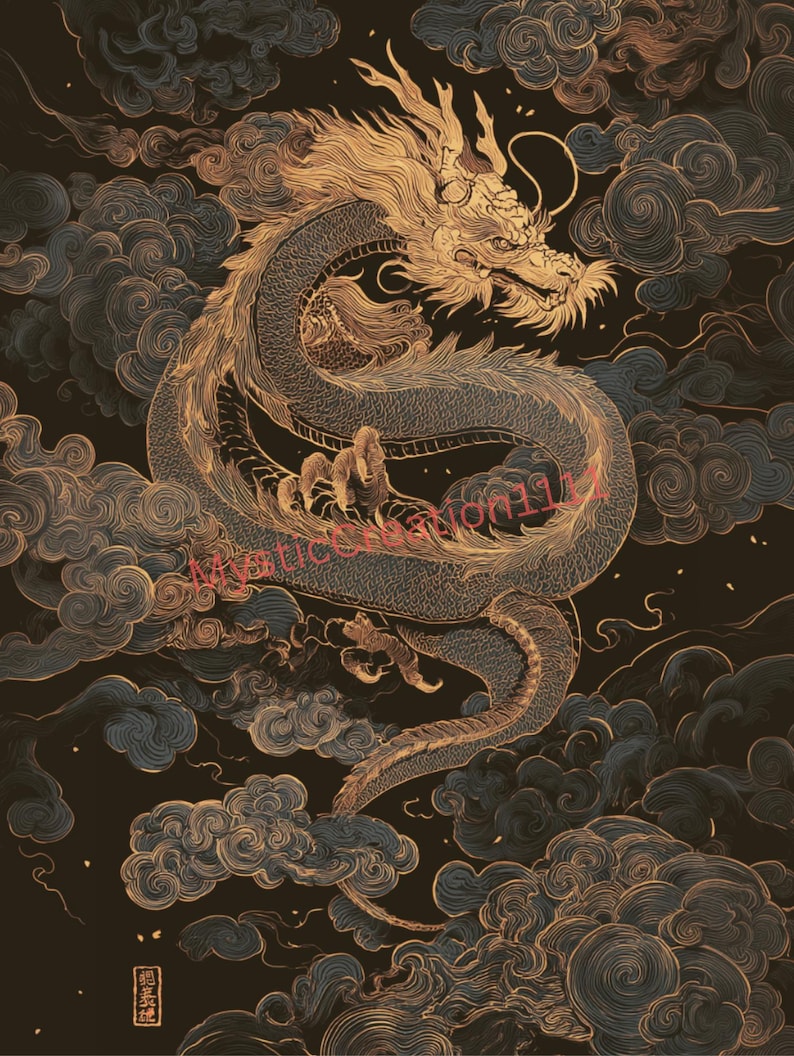 Decoupage Auspicious Chinese Dragon #713, Letter Size Rice Paper for ...