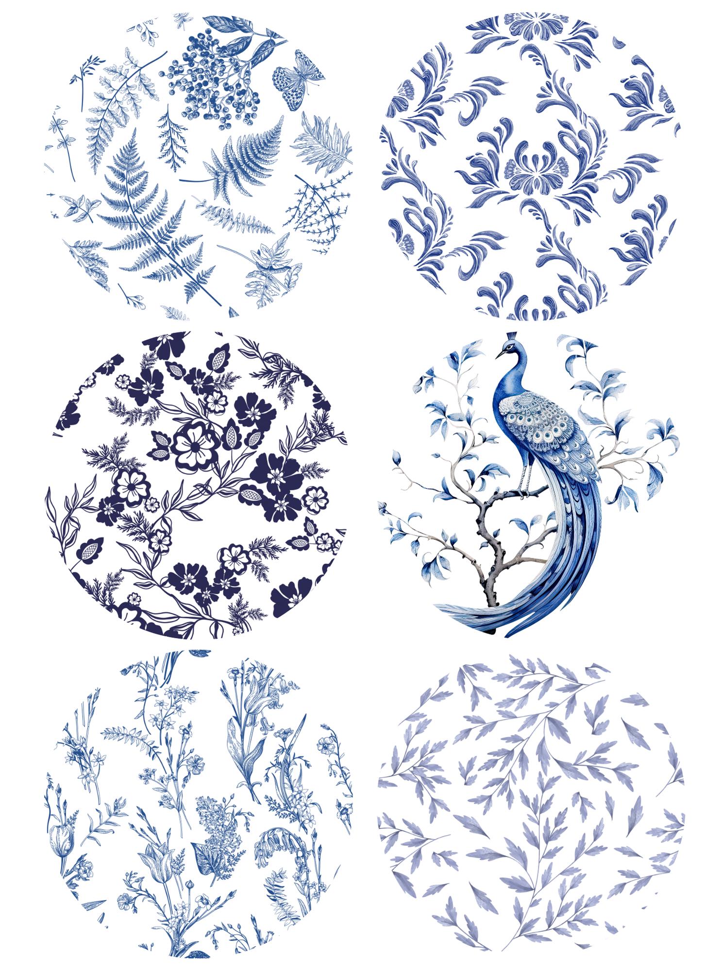 Decoupage Rice Paper With 6 Round Chinoiserie Patterns #7, Rice Paper ...