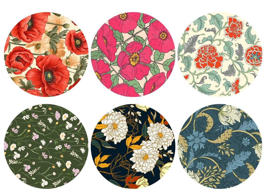 Decoupage Rice Paper With 6 Round Patterns #1, for DIY Crafts, Rice ...