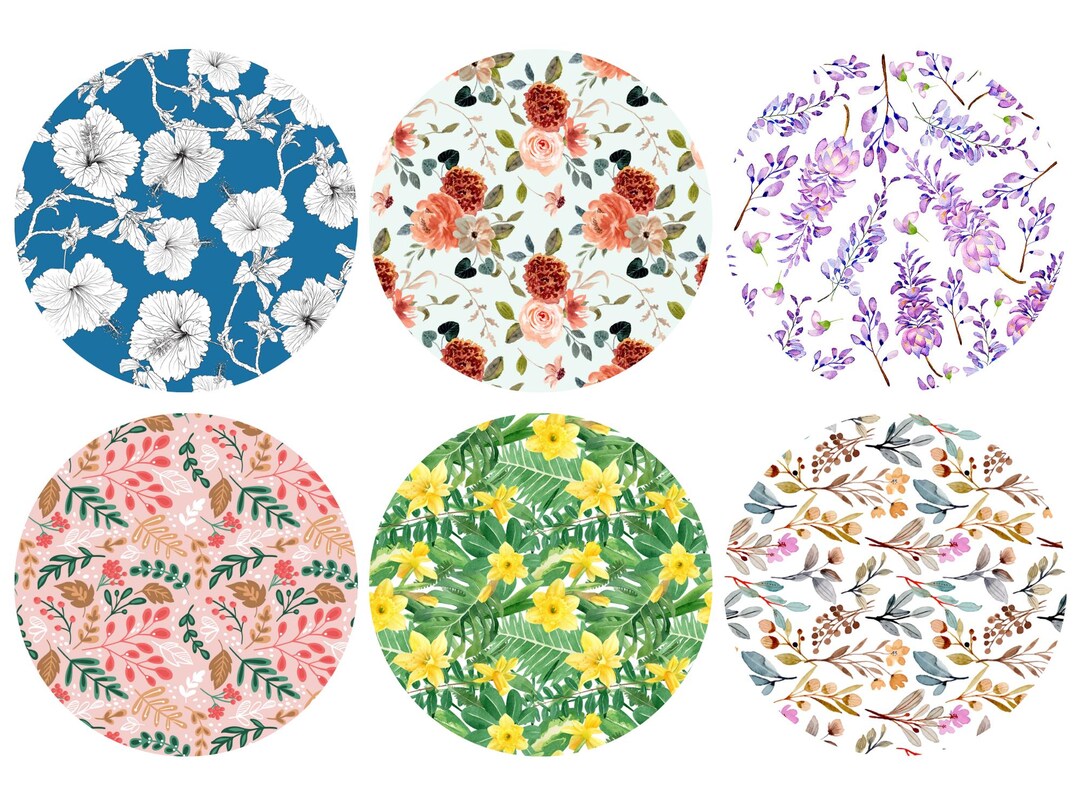 Decoupage Rice Paper With 6 Round Patterns #3, for DIY Crafts, Tissue ...