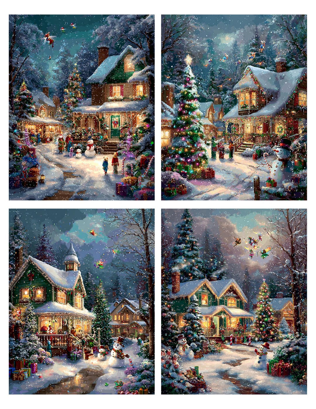 Decoupage Paper Christmas Eve Snow Scene Christmas Art Bundle #799 ...