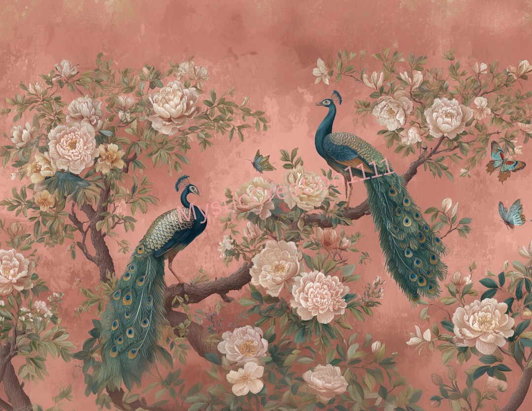 Decoupage Rice Paper Chinoiserie Floral Peacock French Toile #502 ...