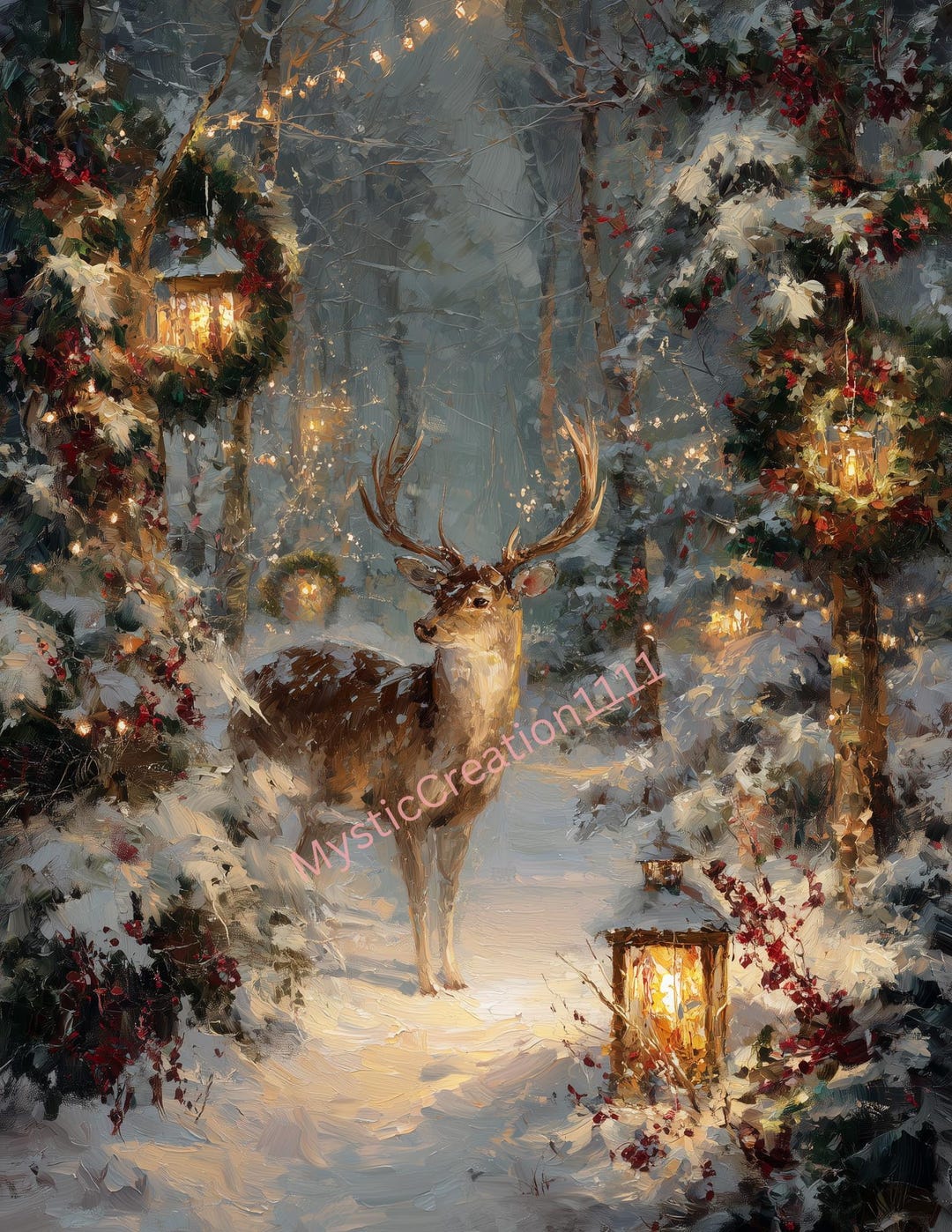 Decoupage Paper Deer Christmas Winter Art #819, Letter Size Rice Paper ...