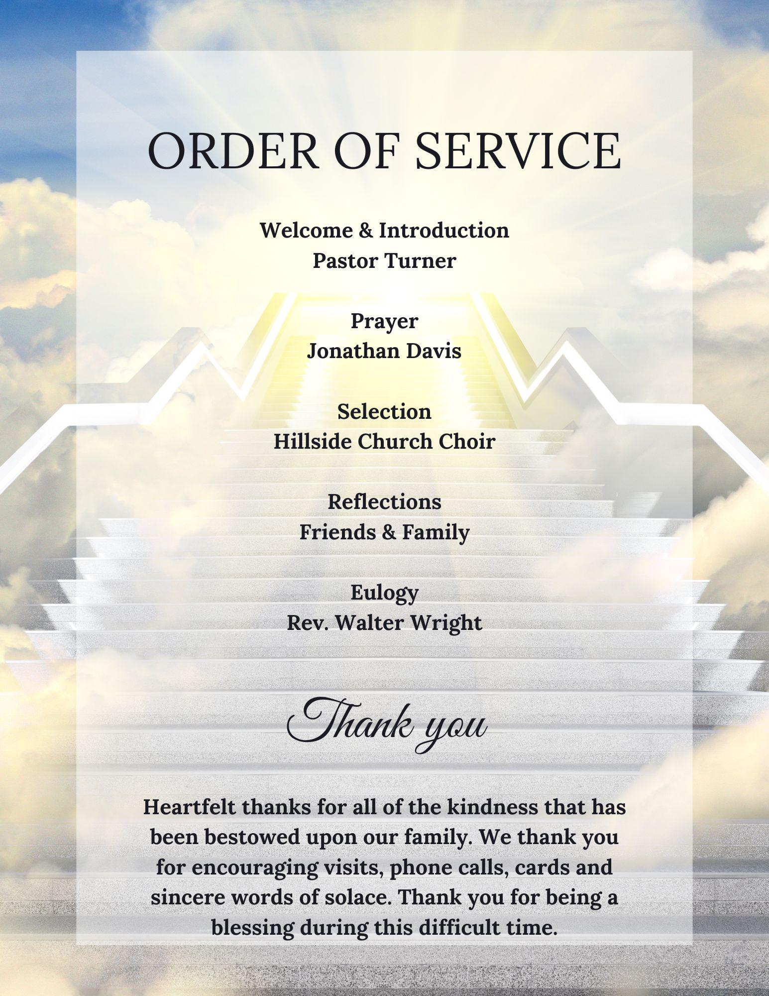 Blue, White, Funeral, Announcement, Arrangements, Homegoing ...