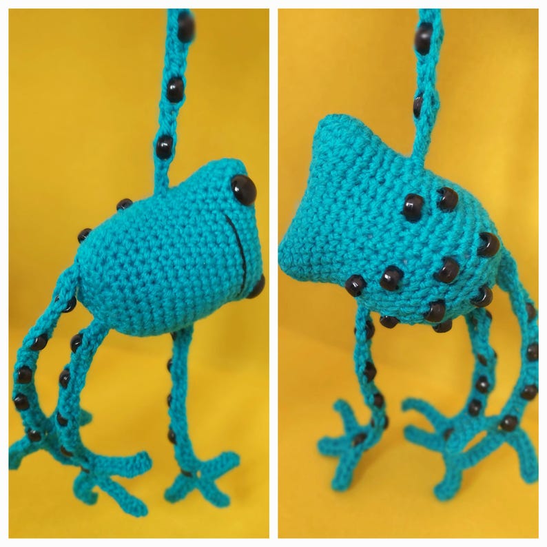 Freddie the Frog - No-sew Crochet Pattern Fidget Leggy Frog With 9mm ...