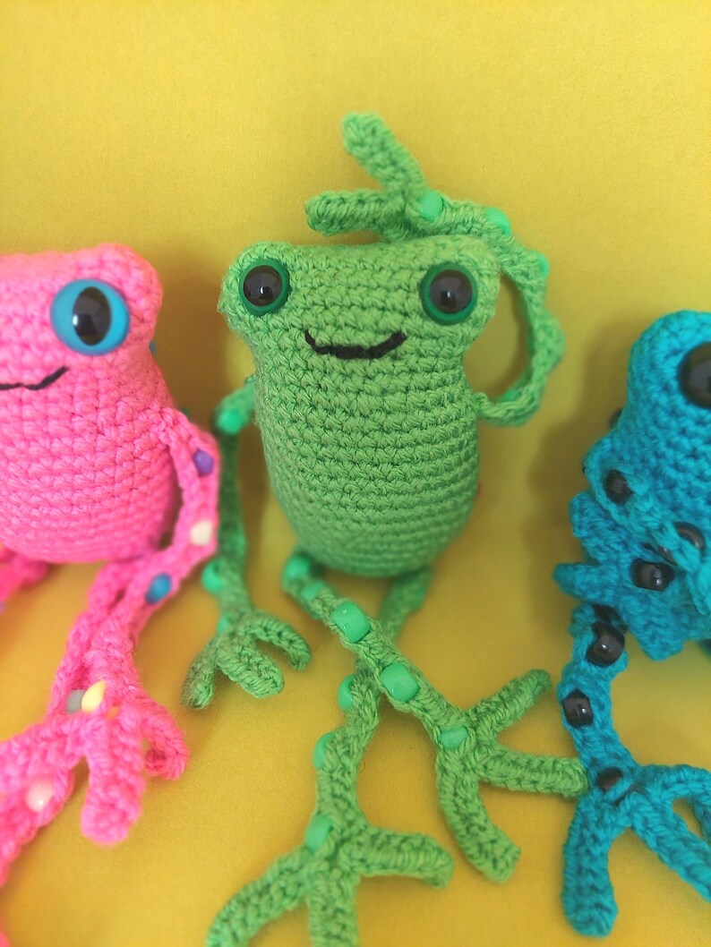 Leggy Fidget Frog - No-sew Crochet Pattern With 9mm Pony Beads. Posable ...