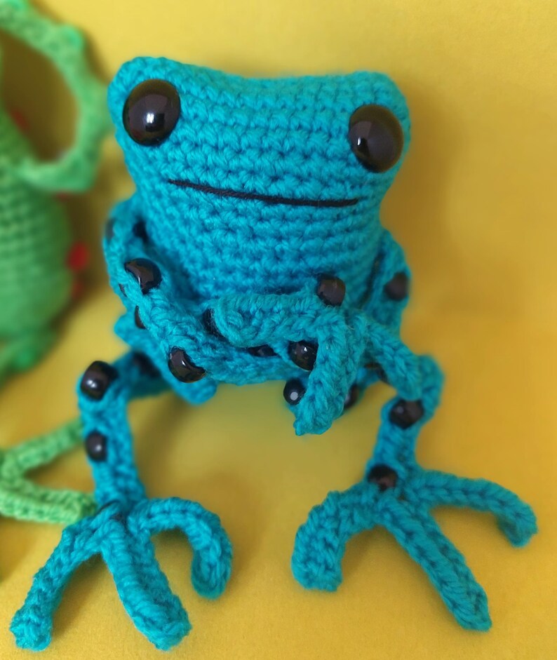 Leggy Fidget Frog - No-sew Crochet Pattern With 9mm Pony Beads. Posable ...