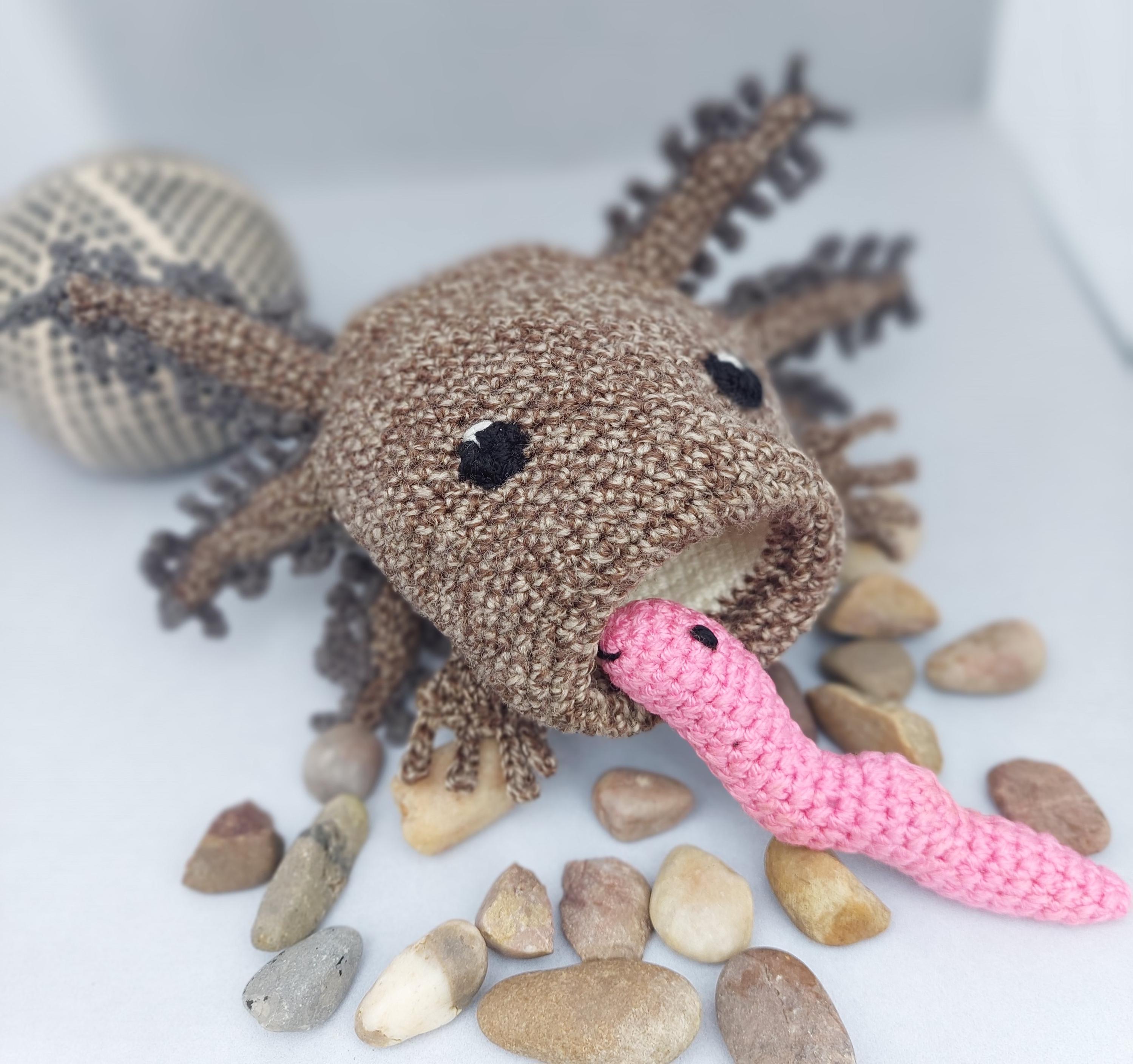 Axolotl Hand Puppet Crochet Pattern PDF - Includes Worm Pattern - Etsy
