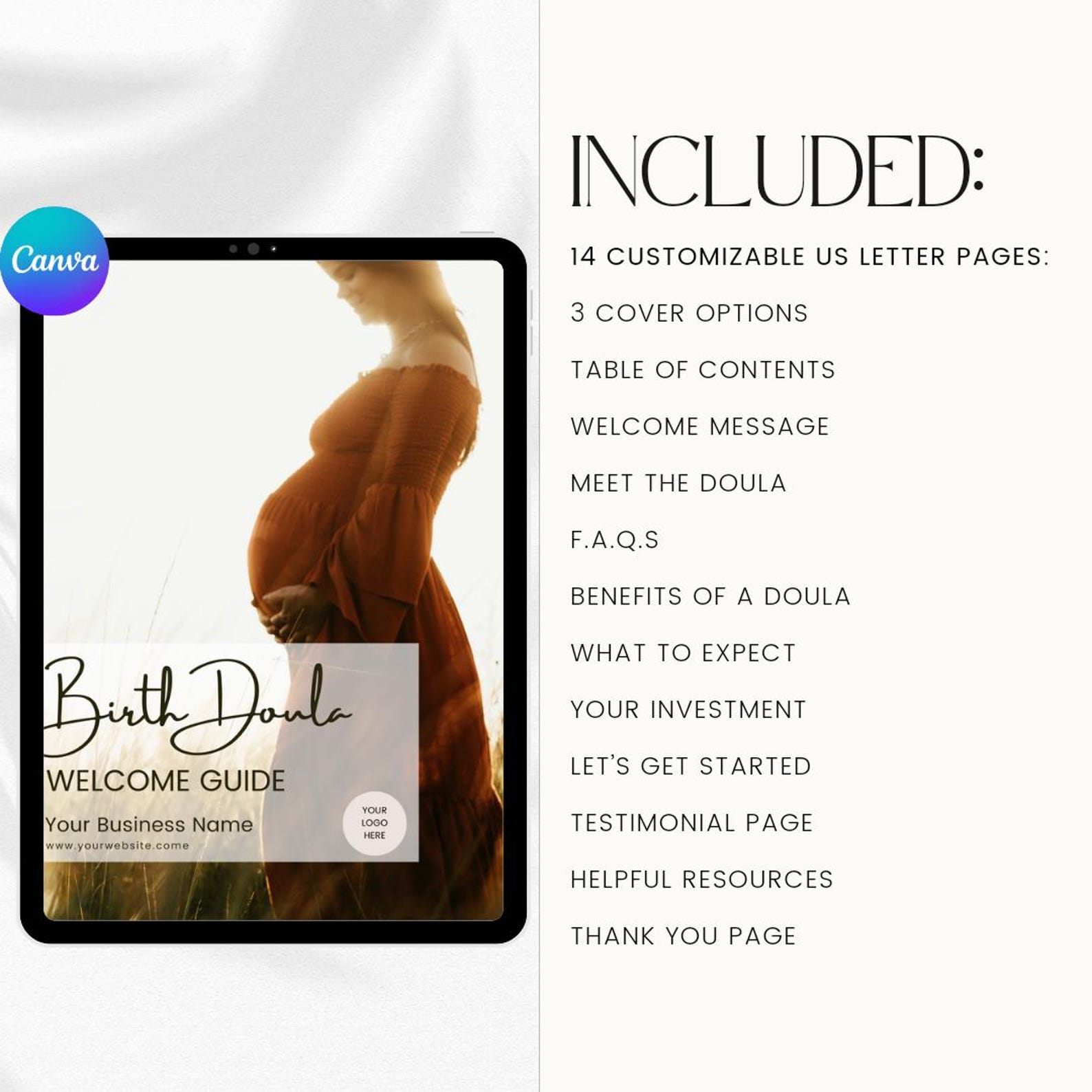 Editable Birth Doula Welcome Packet, Doula Client Forms, New Client ...