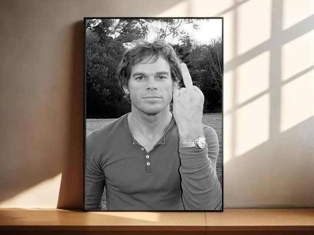 Dexter Morgan Middle Finger Vintage Black and White Poster, Dexter 2024 Poster - Etsy