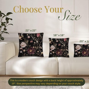 Moody Floral Throw Pillow | Romantic Gothic Chinoiserie | Dark Academia ...