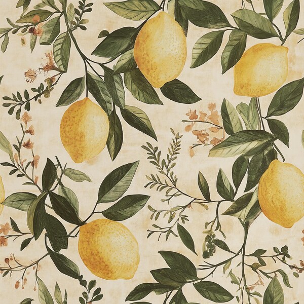 Lemon Wallpaper - Etsy