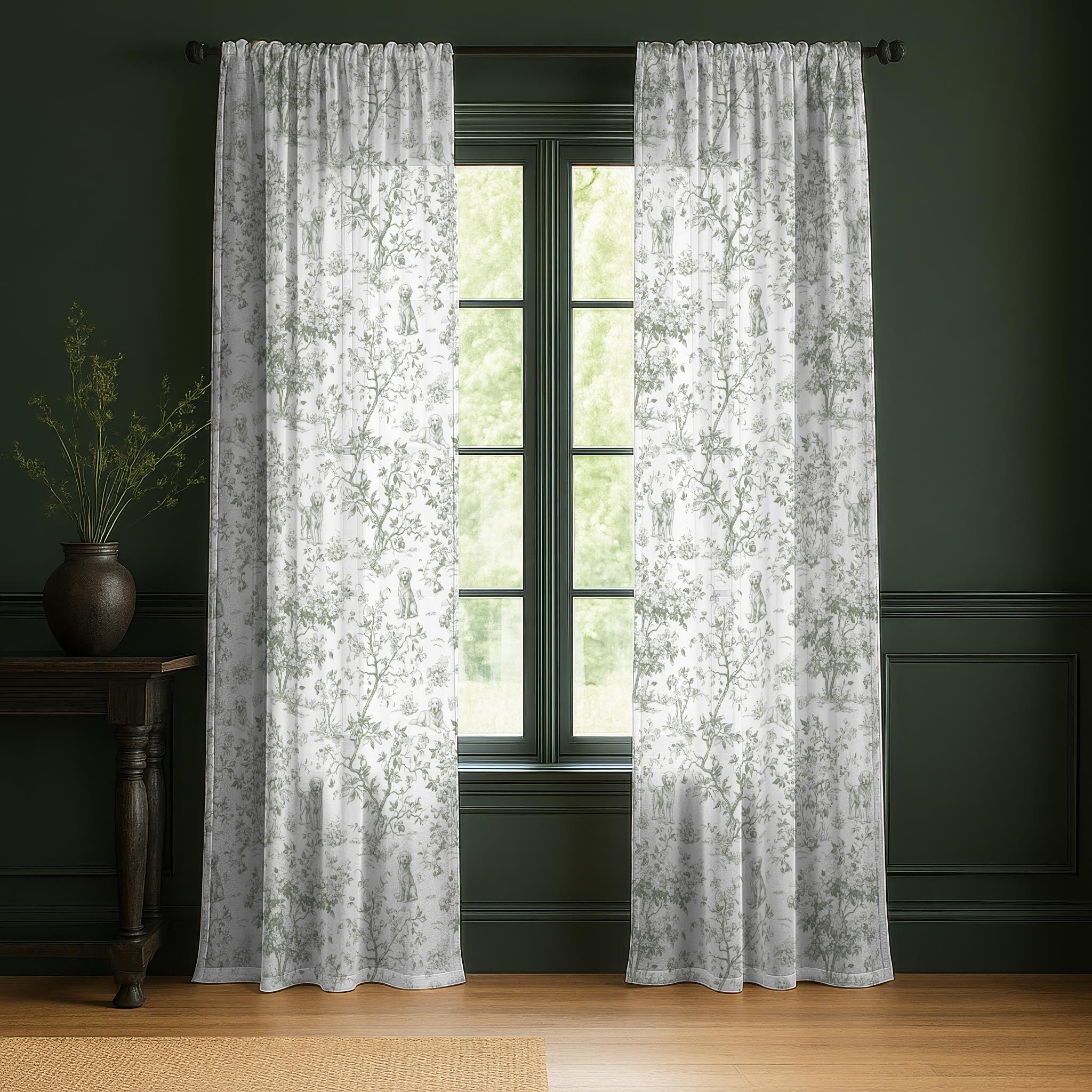 Sheer Curtains or Blackout Curtains | Vintage Golden Retriever Dog ...