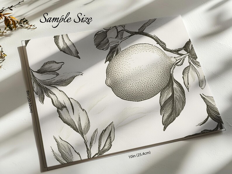 Neutral Lemon Botanical Wallpaper | Vintage Toile, Farmhouse Wallpaper ...