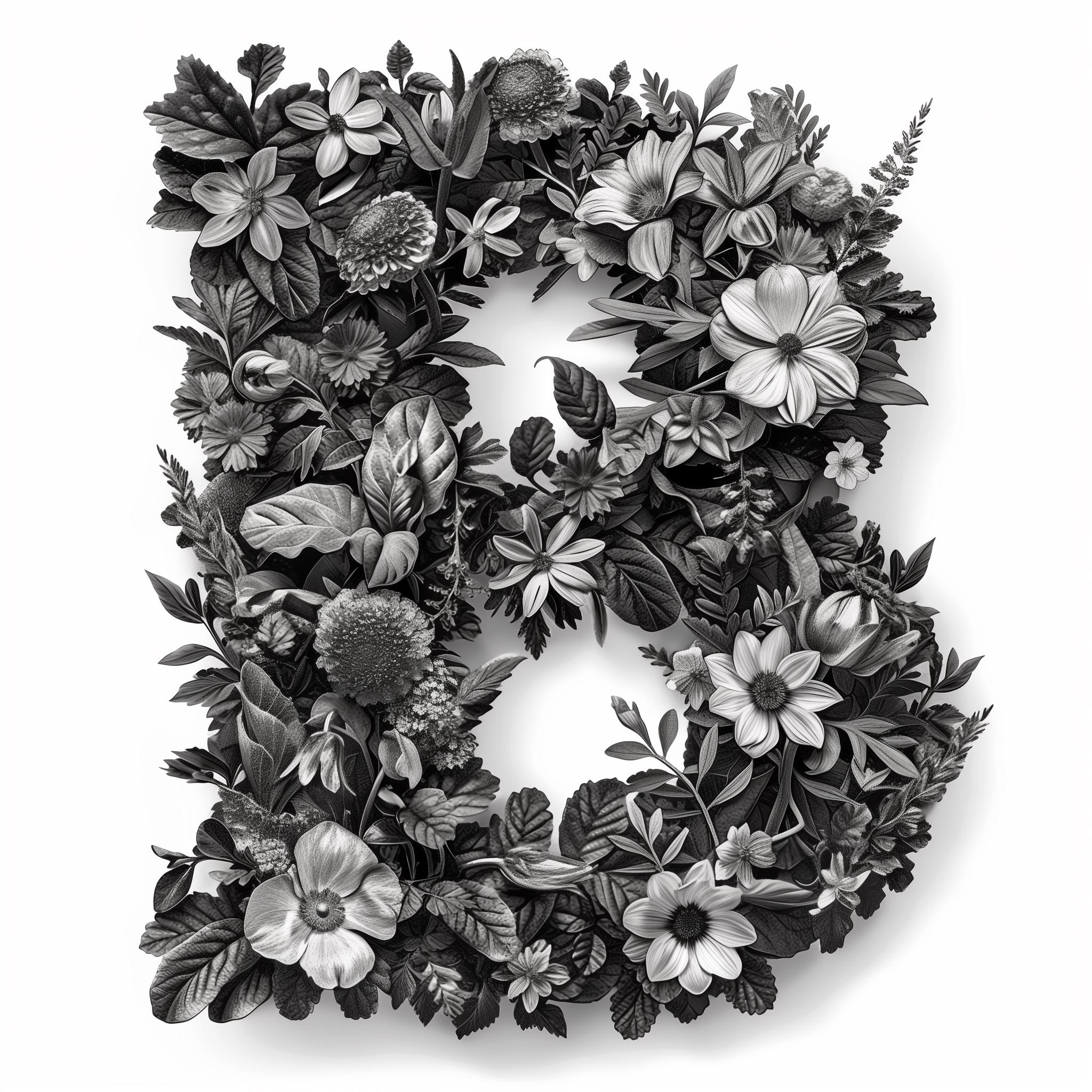 Floral Alphabet, Letters Bundle Card Clipart, English Alphabet Floral ...