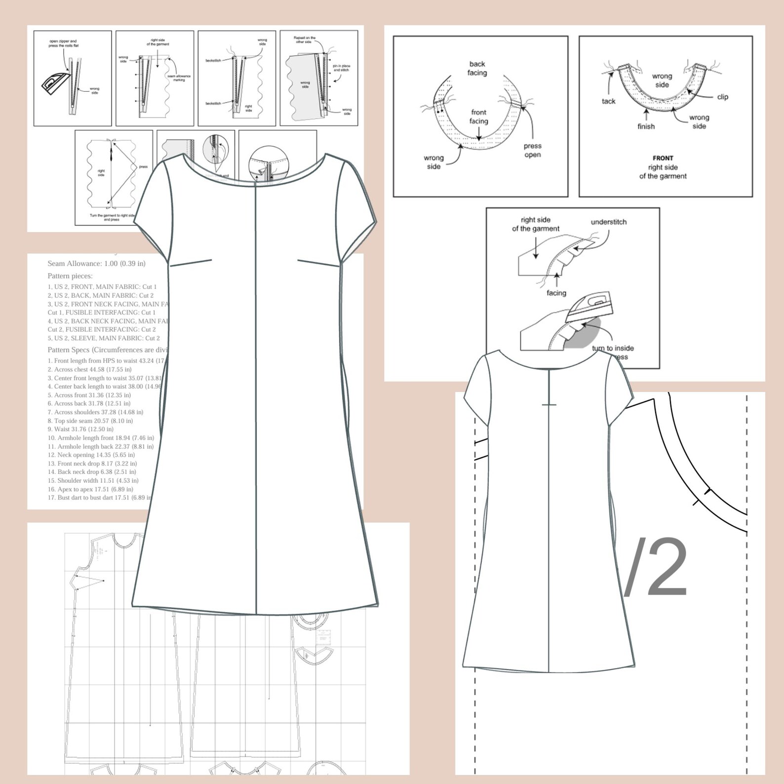 Linen Mini Dress Sewing Pattern, Short Sleeve Boho (PDF Pattern) - Etsy