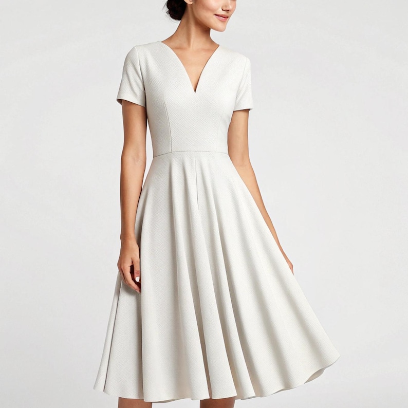 V-neck Flared Wedding Dress Sewing Pattern (PDF) - Etsy