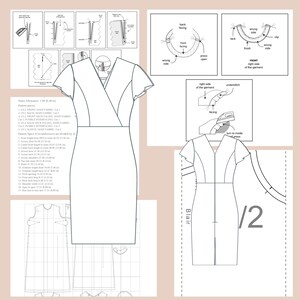 Surplice Dress Sewing Pattern: Women's Office, Formal Event (PDF ...