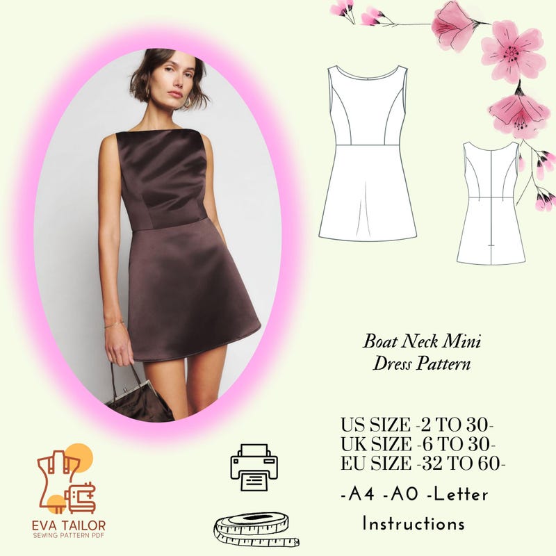 Mini Dress Sewing Pattern - Etsy