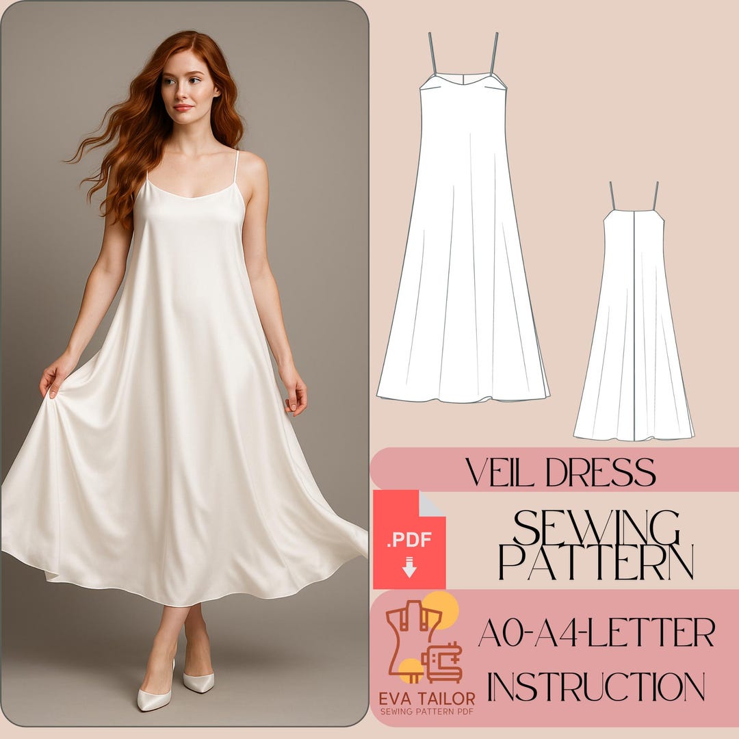 Long Tent Dress Sewing Pattern: Strap Neck, Bridal (PDF) - Etsy