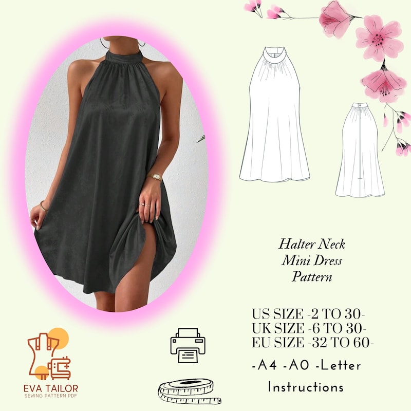 Halter Dress Pattern - Etsy