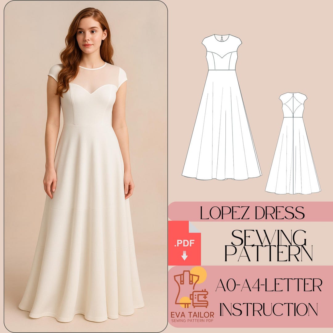 Bridal Maxi Dress Sewing Pattern: Elegant Evening Gown (PDF Pattern) - Etsy