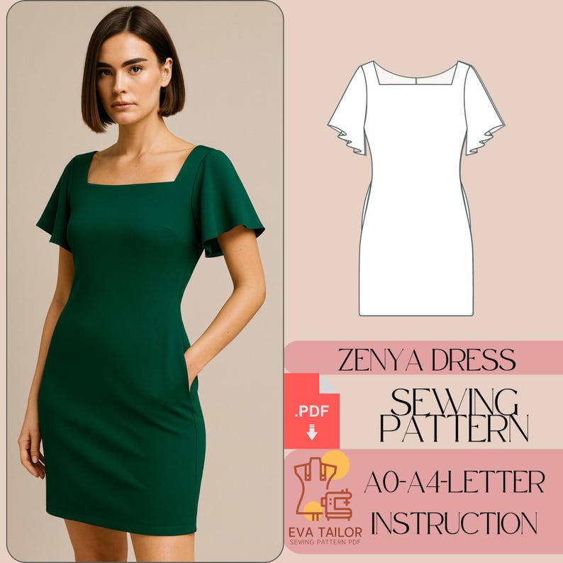 Mini Dress Sewing Pattern: US 2-30, Easy Summer Style (PDF Pattern A0 ...