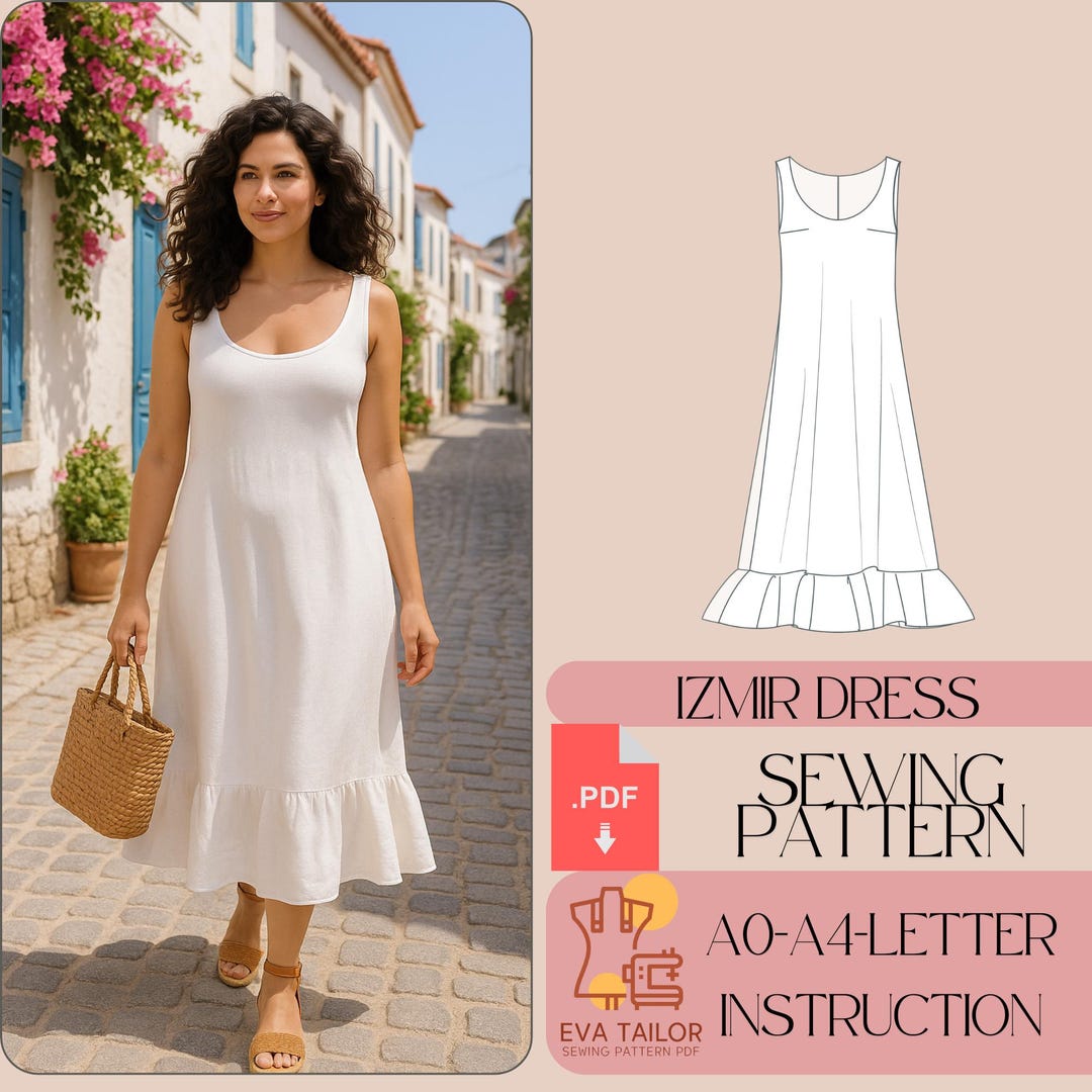 Long Linen Dress Sewing Pattern Tent Dress Long Summer Dress Pattern ...