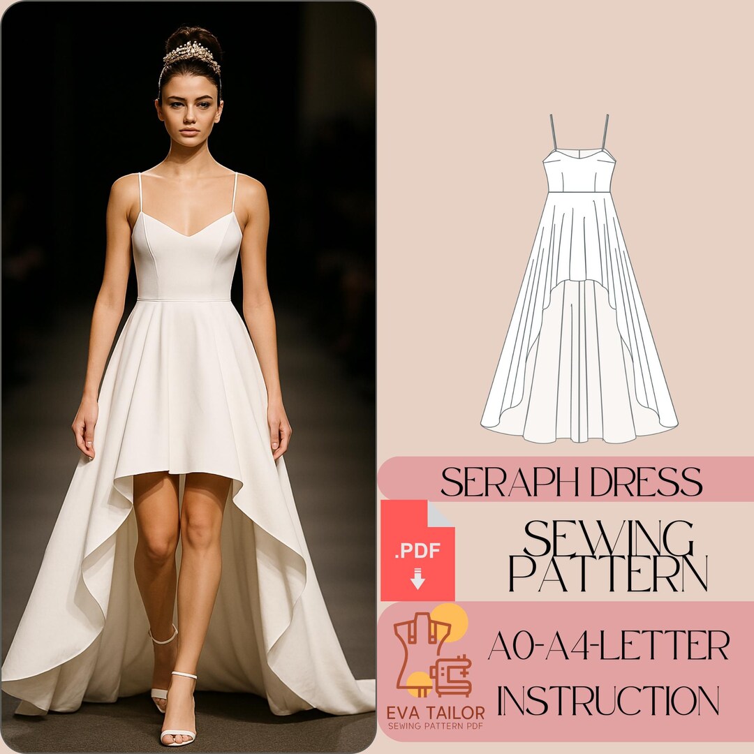 Wedding Dress Sewing Pattern, Hi Low Circle Gown (PDF Pattern) - Etsy