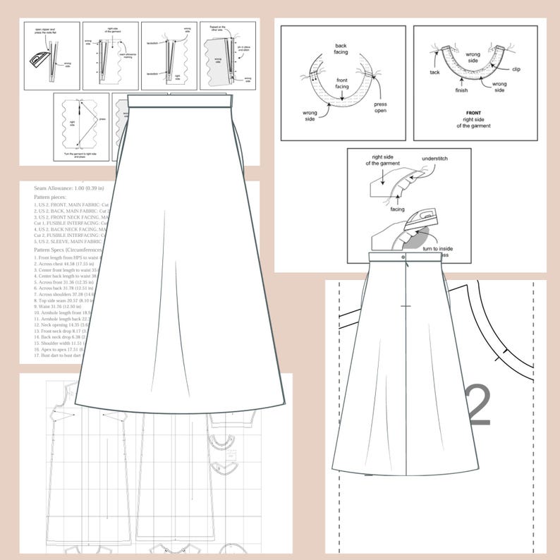 Linen Midi Skirt Sewing Pattern: Beginner-friendly A-line (PDF Pattern ...