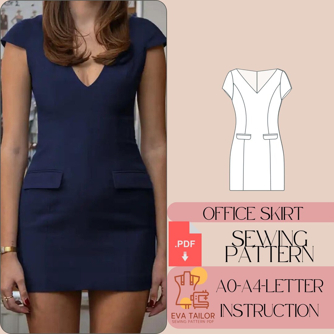 Mini Dress With Pockets Sewing Pattern (PDF) - Etsy