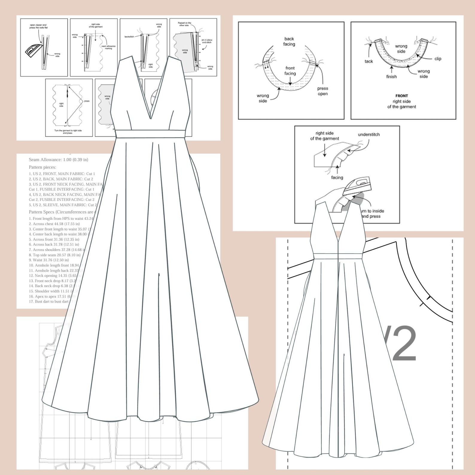 Boho Wedding Dress Sewing Pattern, Maxi Ball Gown (PDF Pattern) - Etsy