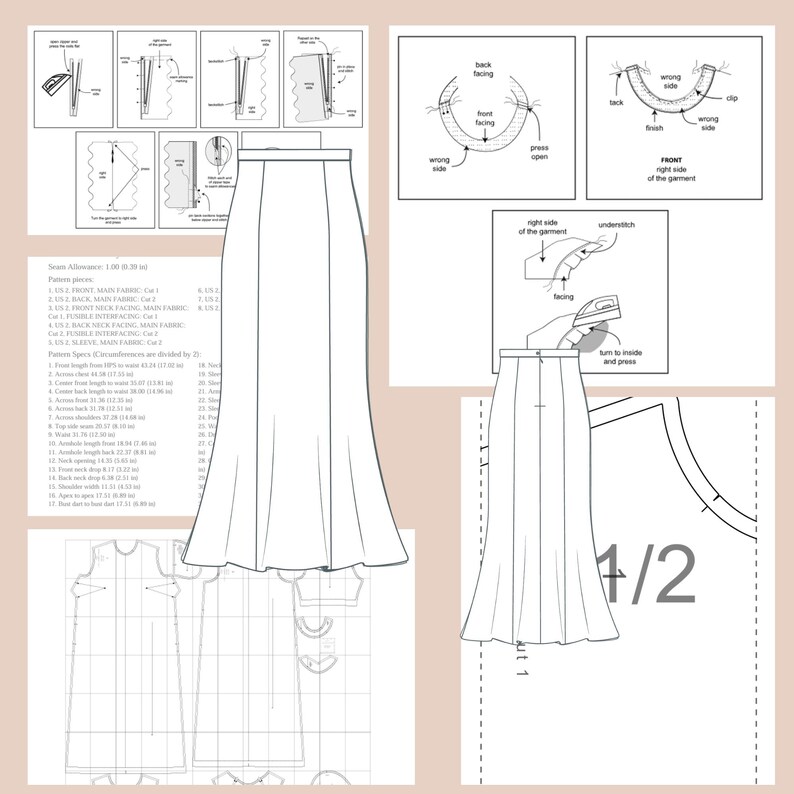 Trumpet Skirt Sewing Pattern, Beginner Friendly (PDF Pattern) - Etsy