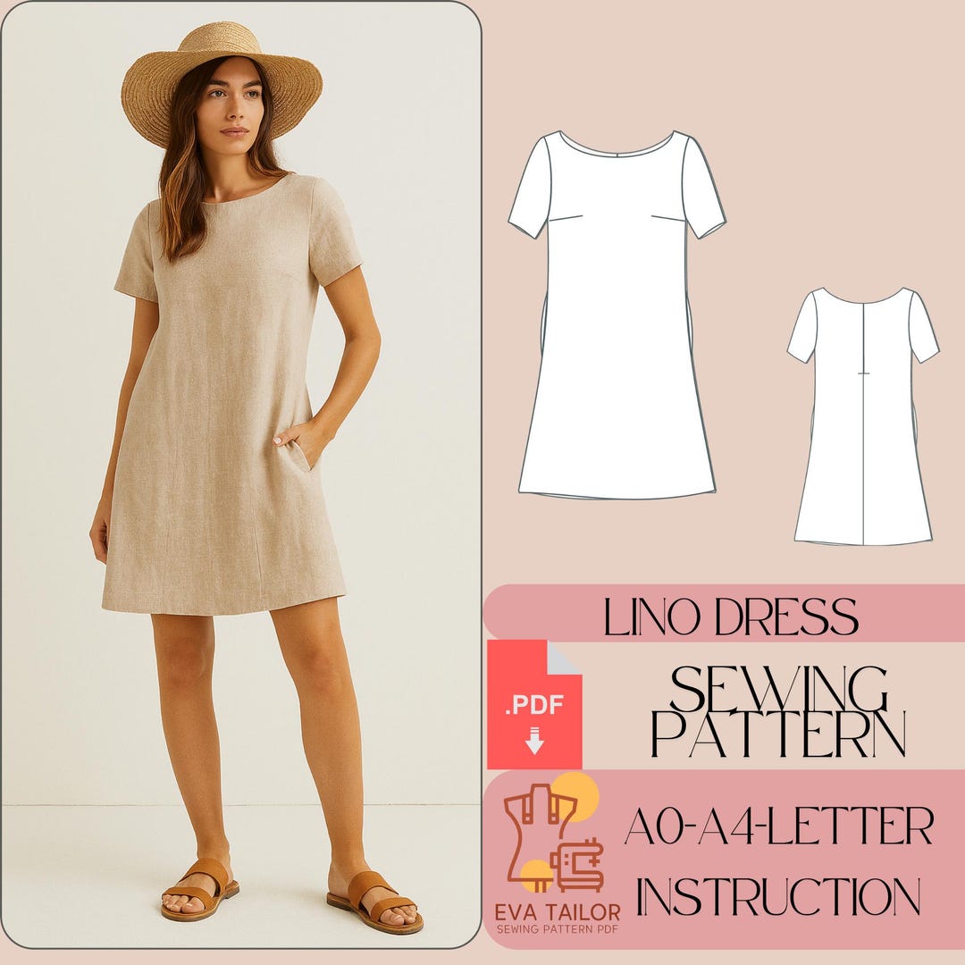 Mini Linen Dress Sewing Pattern, Easy Summer Boho (PDF) - Etsy
