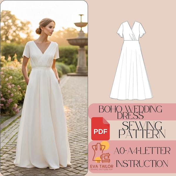 Boho Wedding Dress - Etsy UK