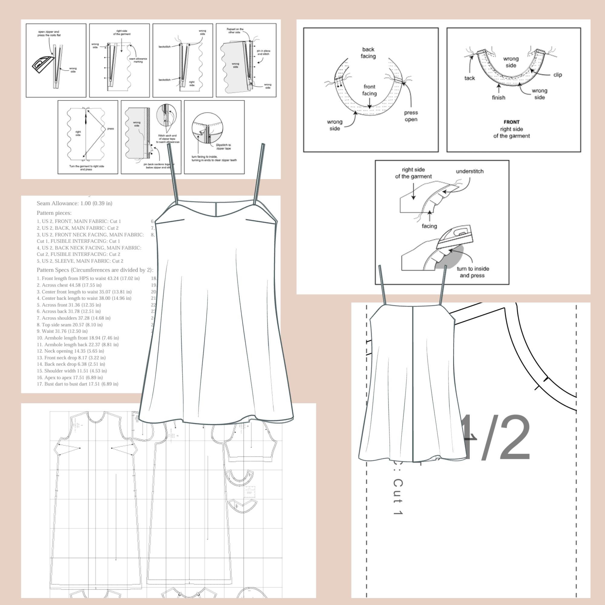 Satin Nightgown Sewing Pattern, Women's Lingerie (PDF Pattern) - Etsy