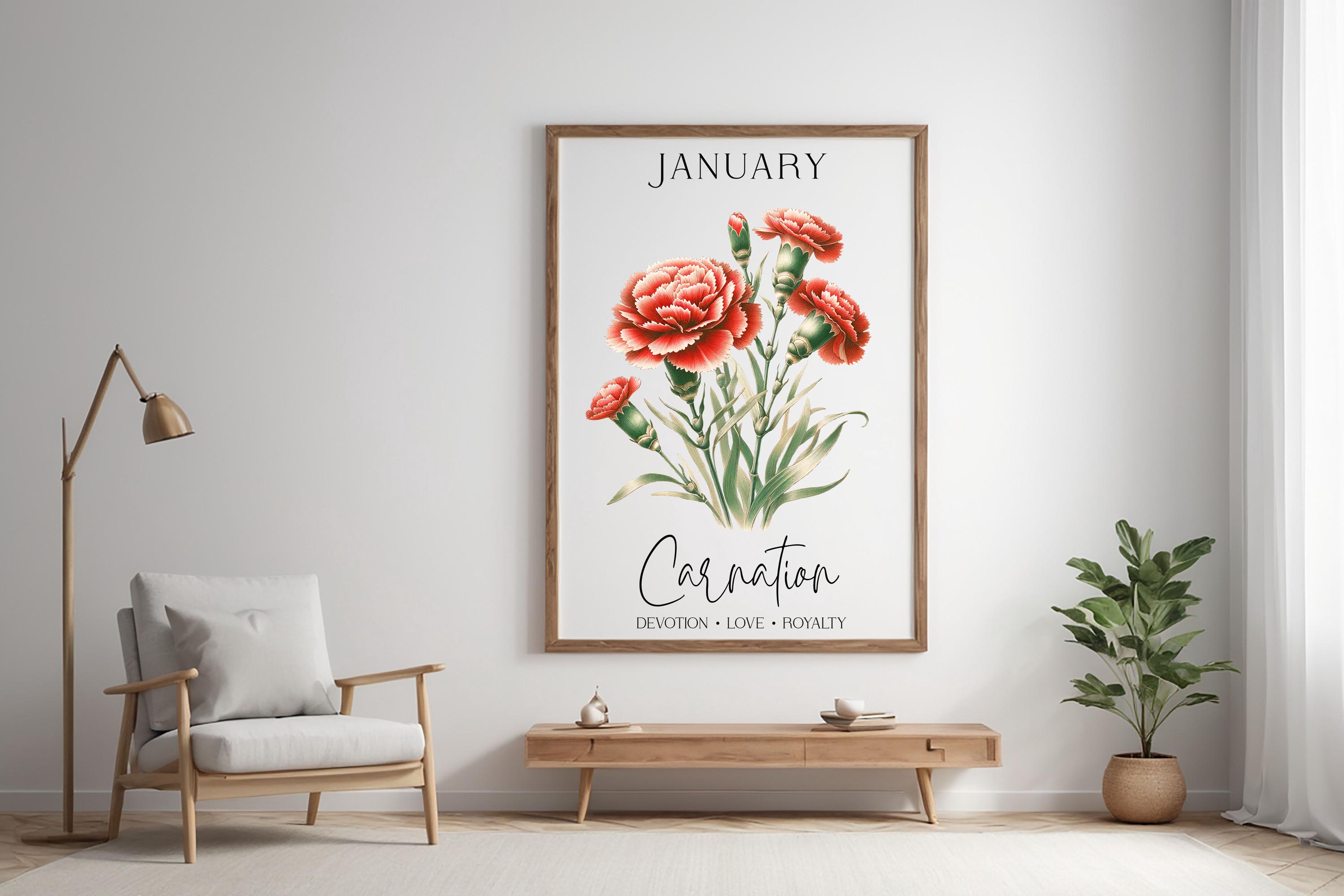 Flowers and January Wall Art - Digital Download | Printable Floral ...