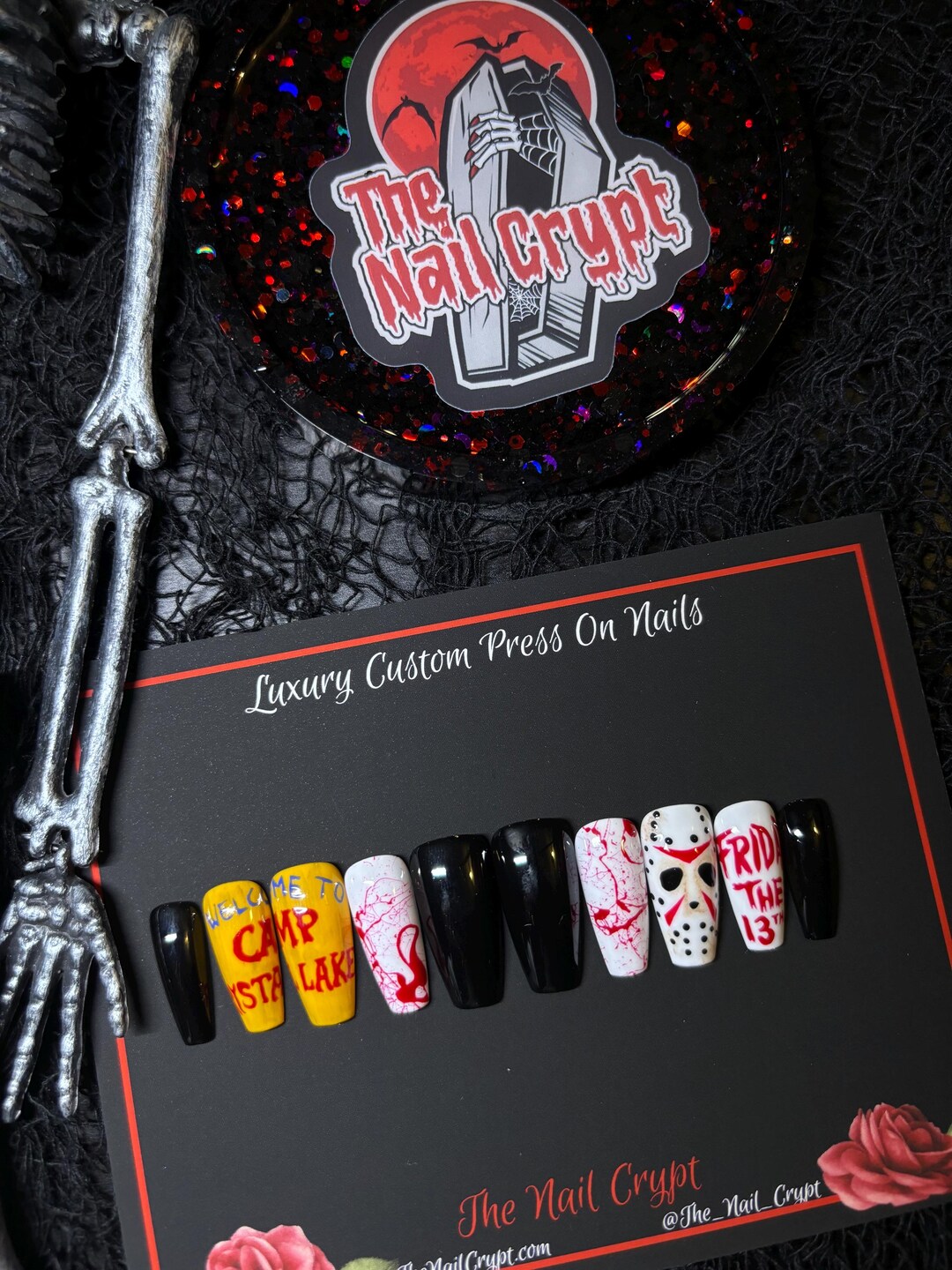 Camp Blood | Press on Nails | Friday the 13th Nails | Spooky Nails ...