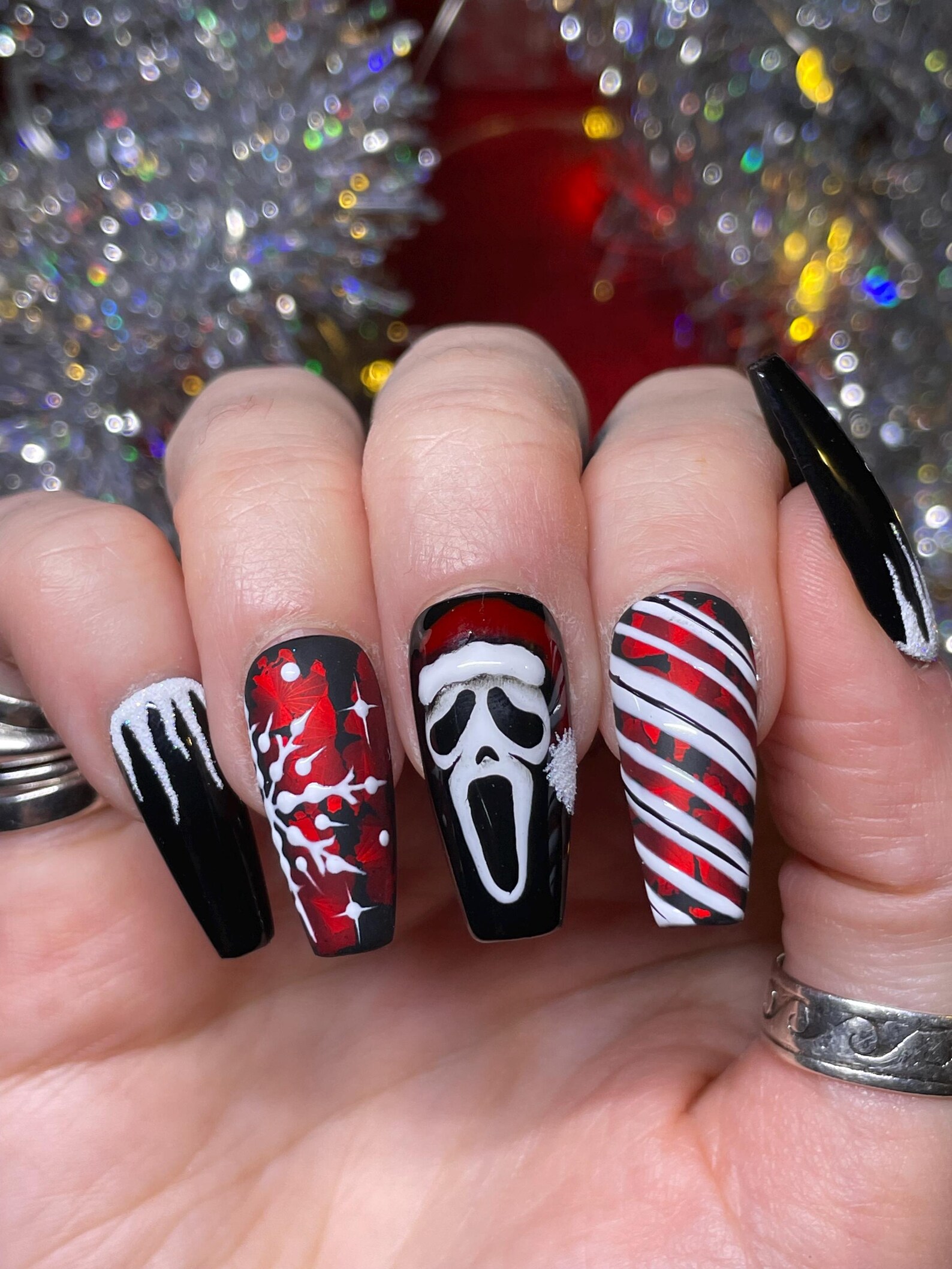 Slashing Through the Snow Press on Nails Gothic Nails Spooky Nails ...