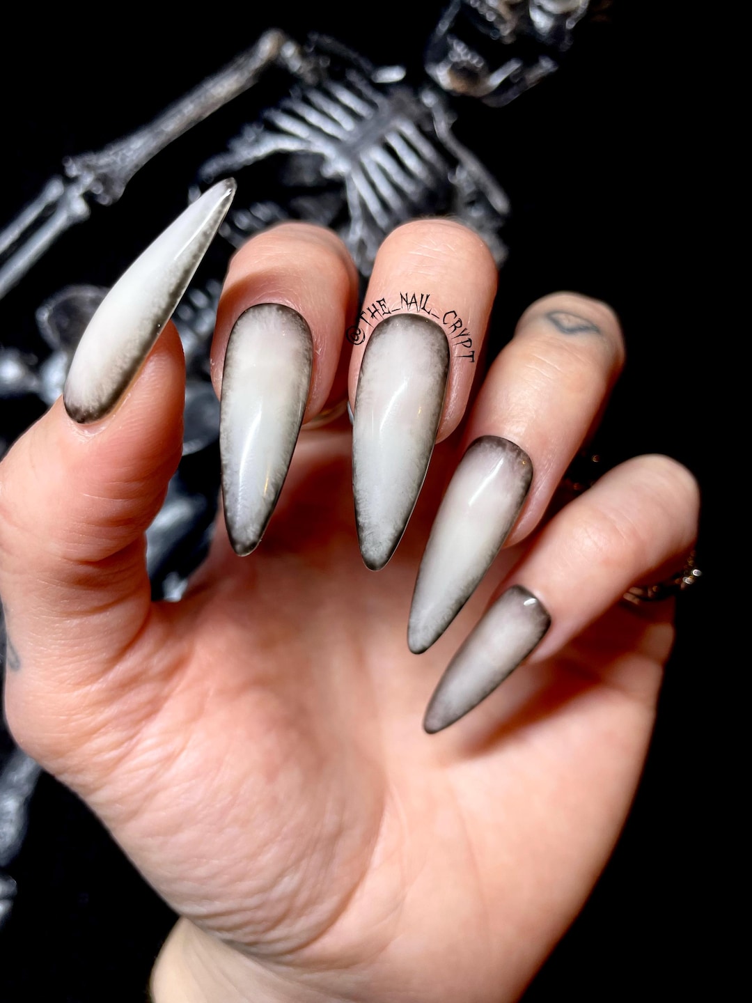 Corpse Bride | Press on Nails | Gothic Nails | Spooky Nails | Glow ...