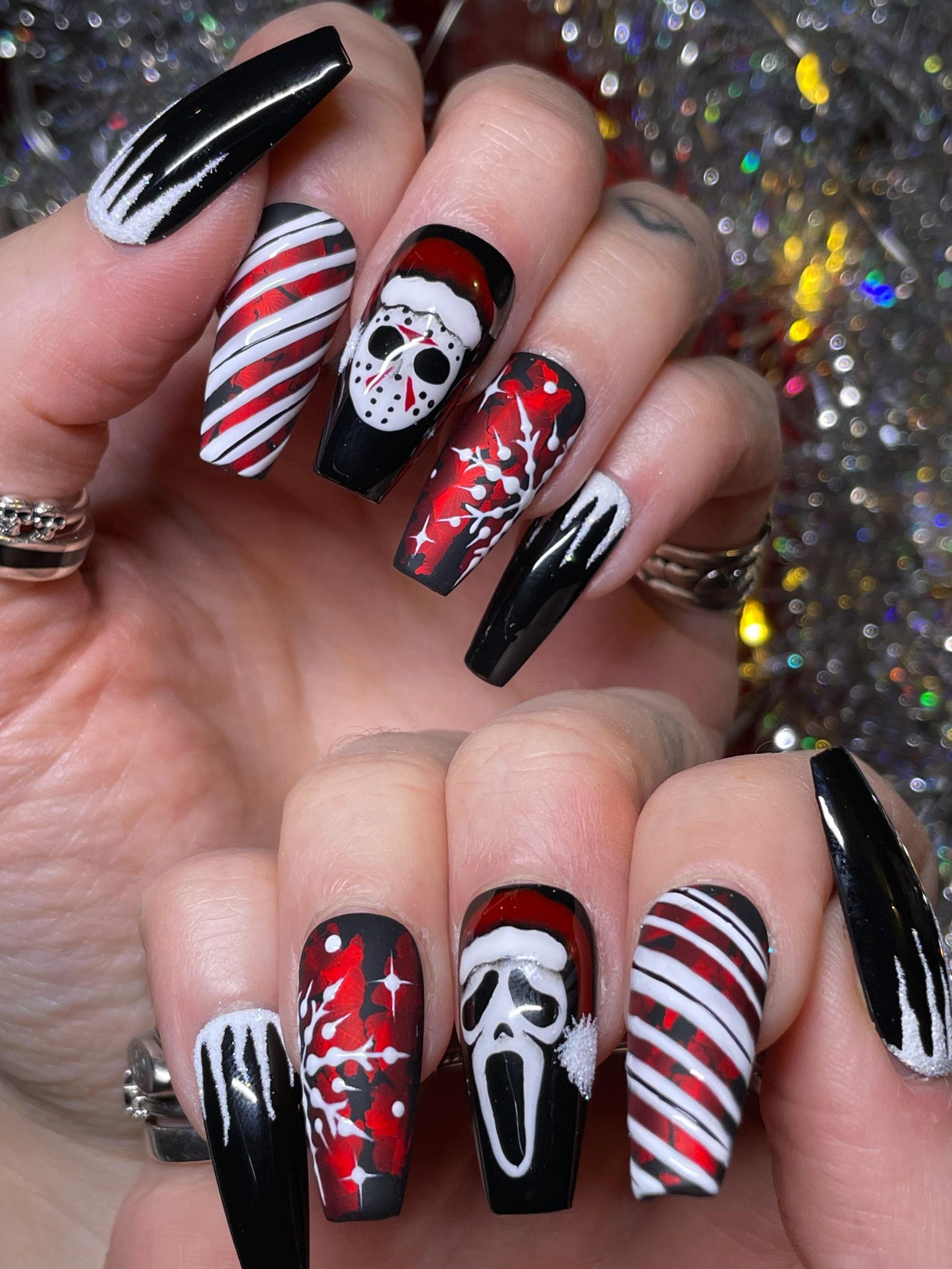 Slashing Through the Snow Press on Nails Gothic Nails Spooky Nails ...