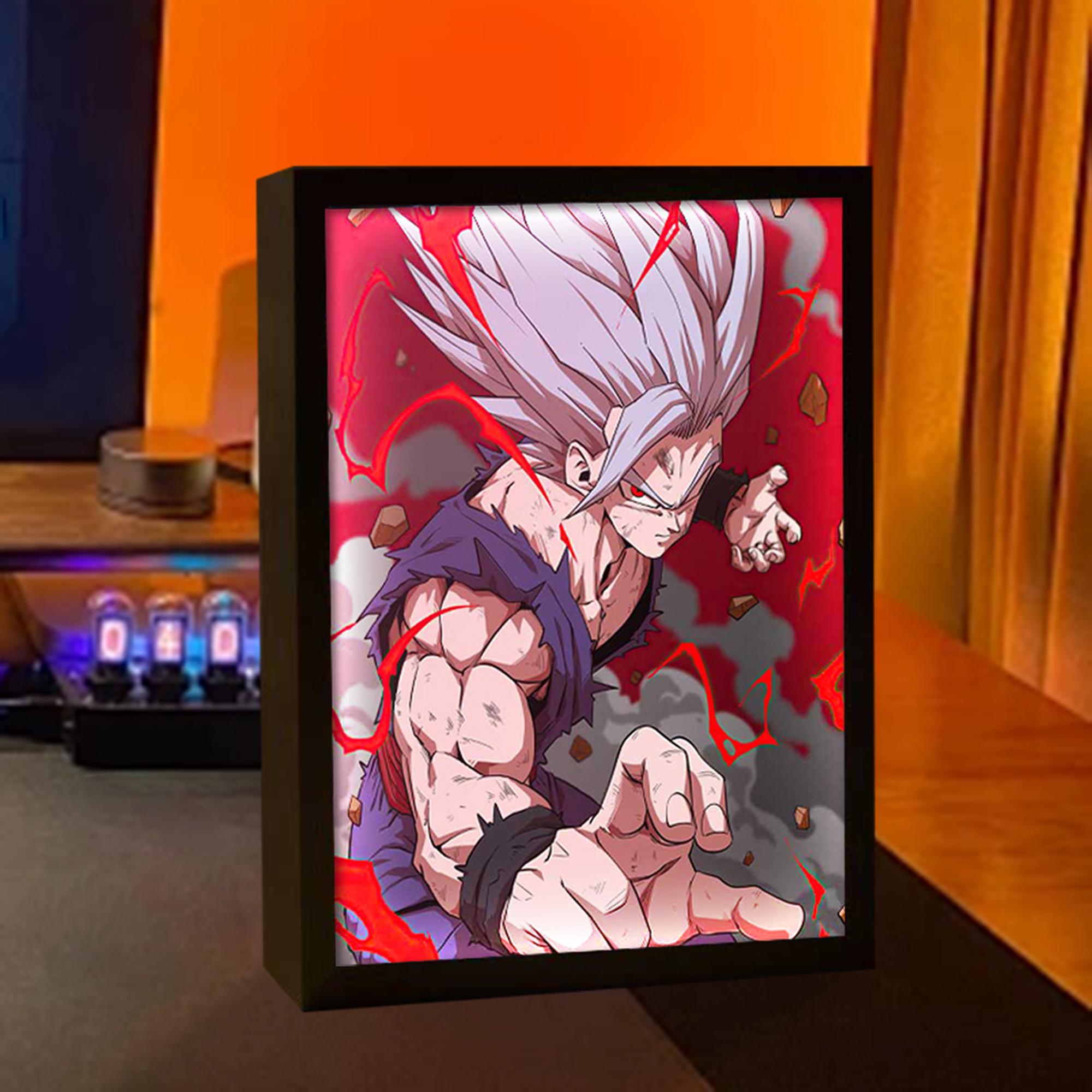 Goku LED Frame Light, Gohan Wall Lamp, Super Sayan Goku Hand Drawn ...