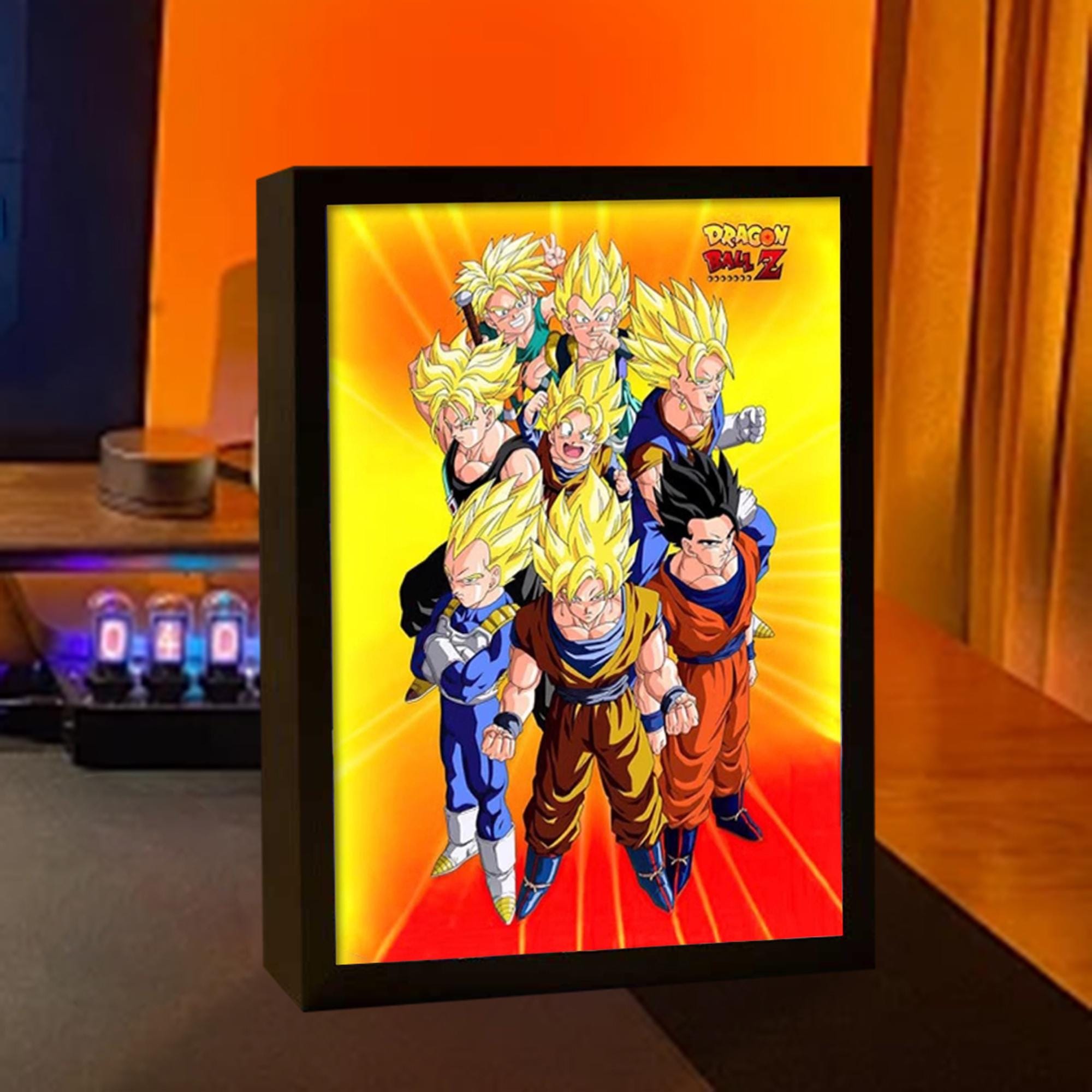 Goku LED Frame Light, Gohan Wall Lamp, Super Sayan Goku Hand Drawn ...