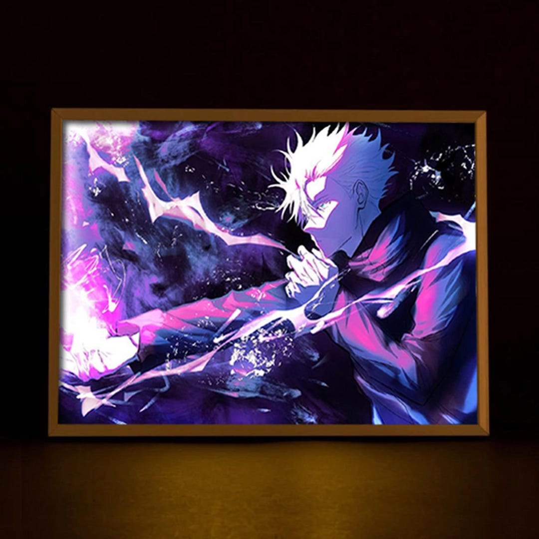 Gojo LED Frame Light, Gojo Satoru Light-up Painting, Wall Art Light ...