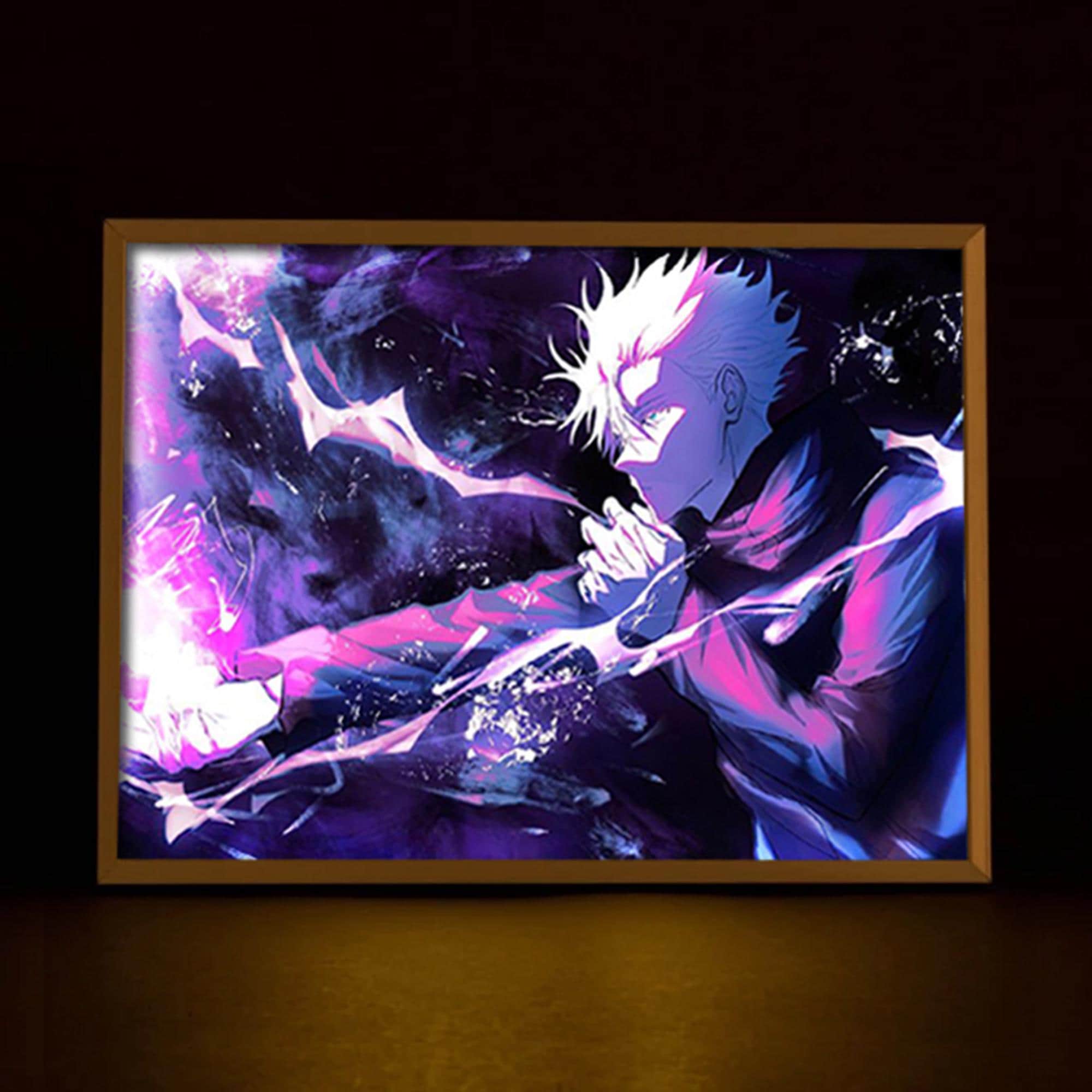 Gojo LED Frame Light, Gojo Satoru Light-up Painting, Wall Art Light ...