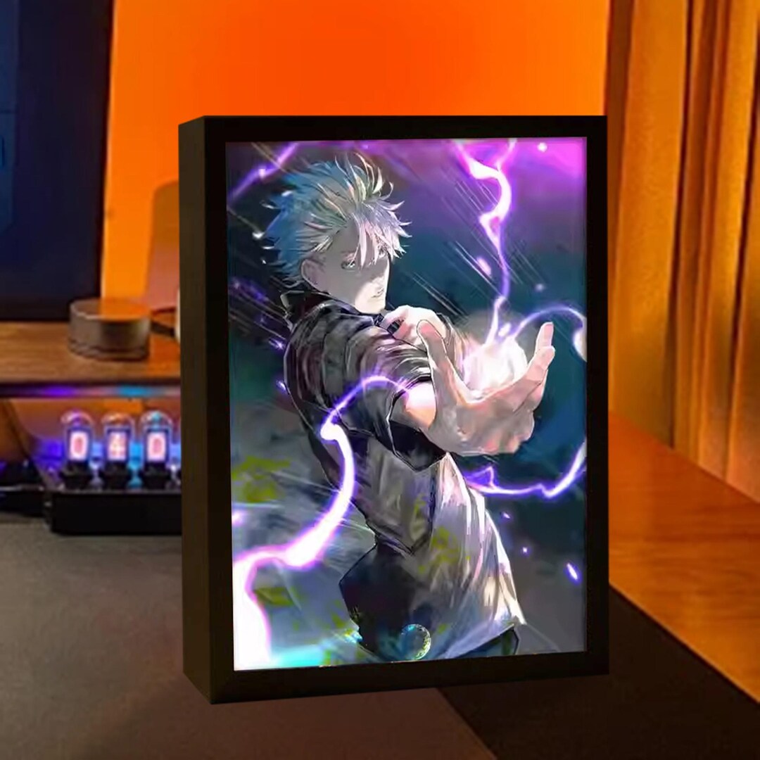 Gojo LED Frame Light, Gojo Satoru Light-up Painting, Wall Art Light ...