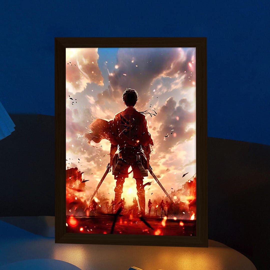 Eren Yeager Levi Ackerman Attack Titan Wall Lamp,eren Levi Hand Drawn ...