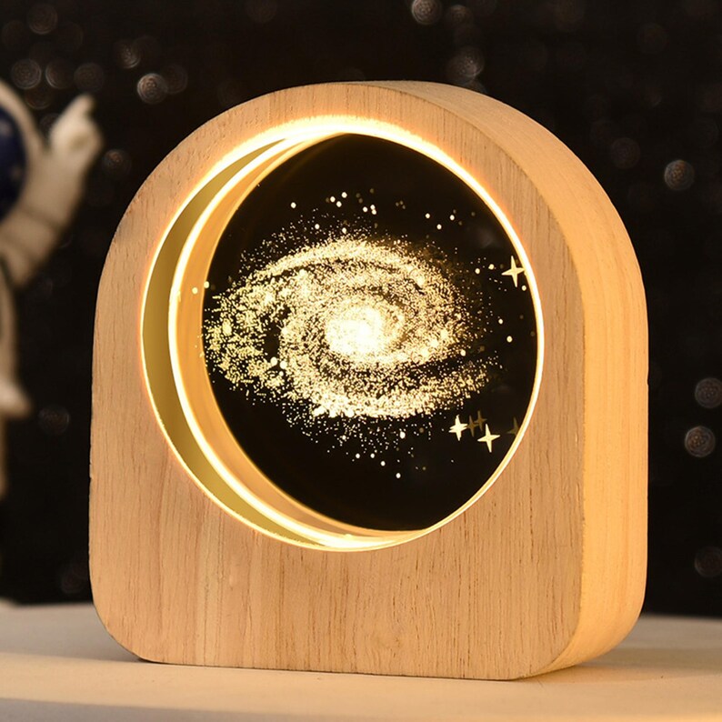 Crystal Ball Night Light,glass Ball Night Lamp, Astronauts Moonfall the Galaxy Solar System ...