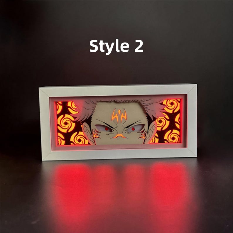 Ryomen Sukuna Lightbox, Anime Sukuna LED Lamp, Sukuna-inspired Night ...