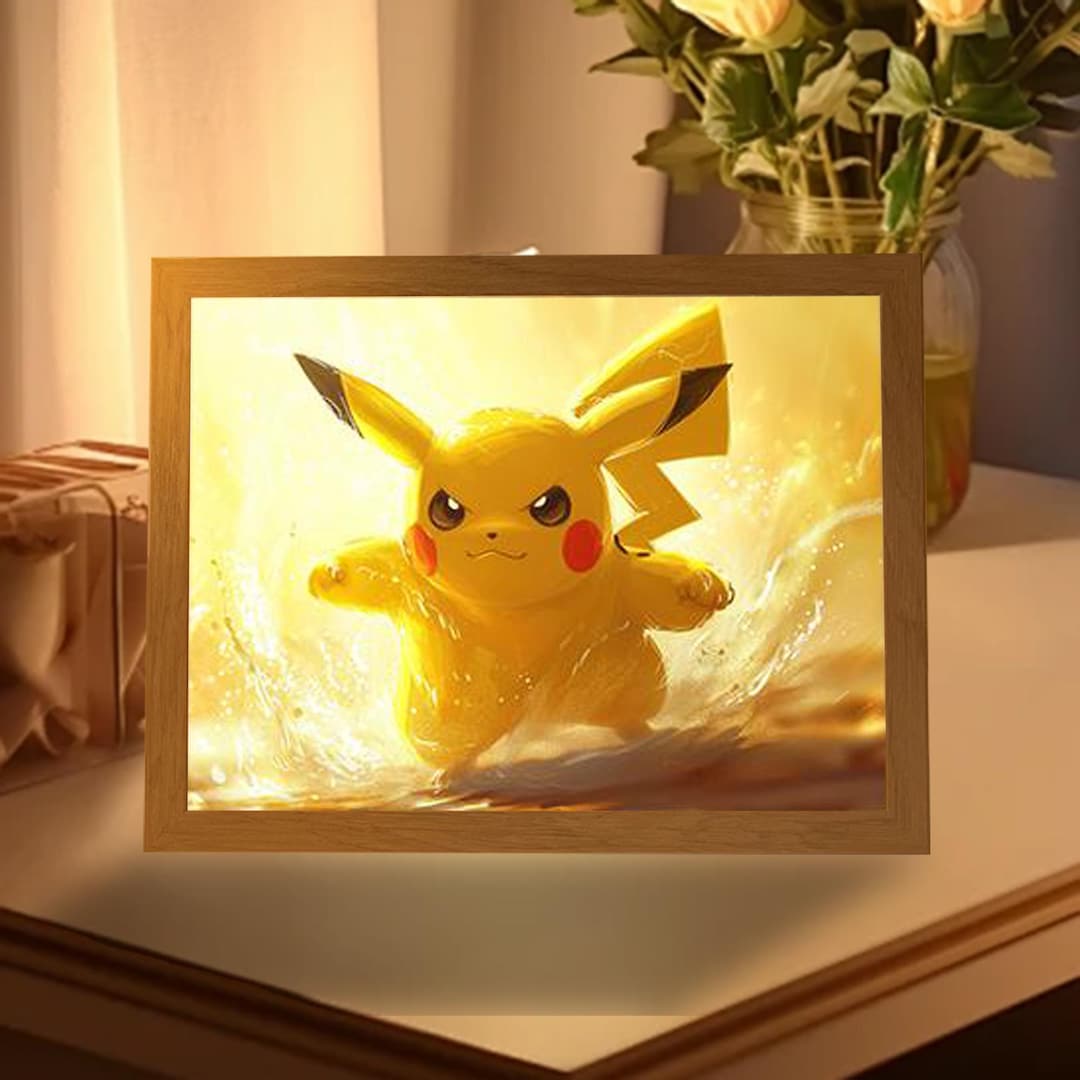 Pikachu Wall Lamp Three Different Light Mode, Pikachu Hand Drawn ...